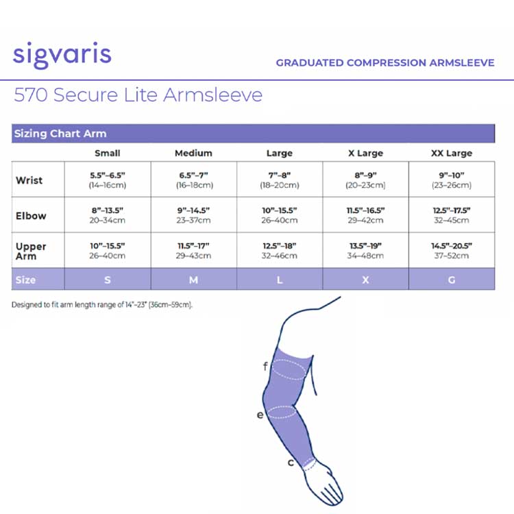 Sigvaris Secure Lite Armsleeve 15-20 mmHg | Ames Walker