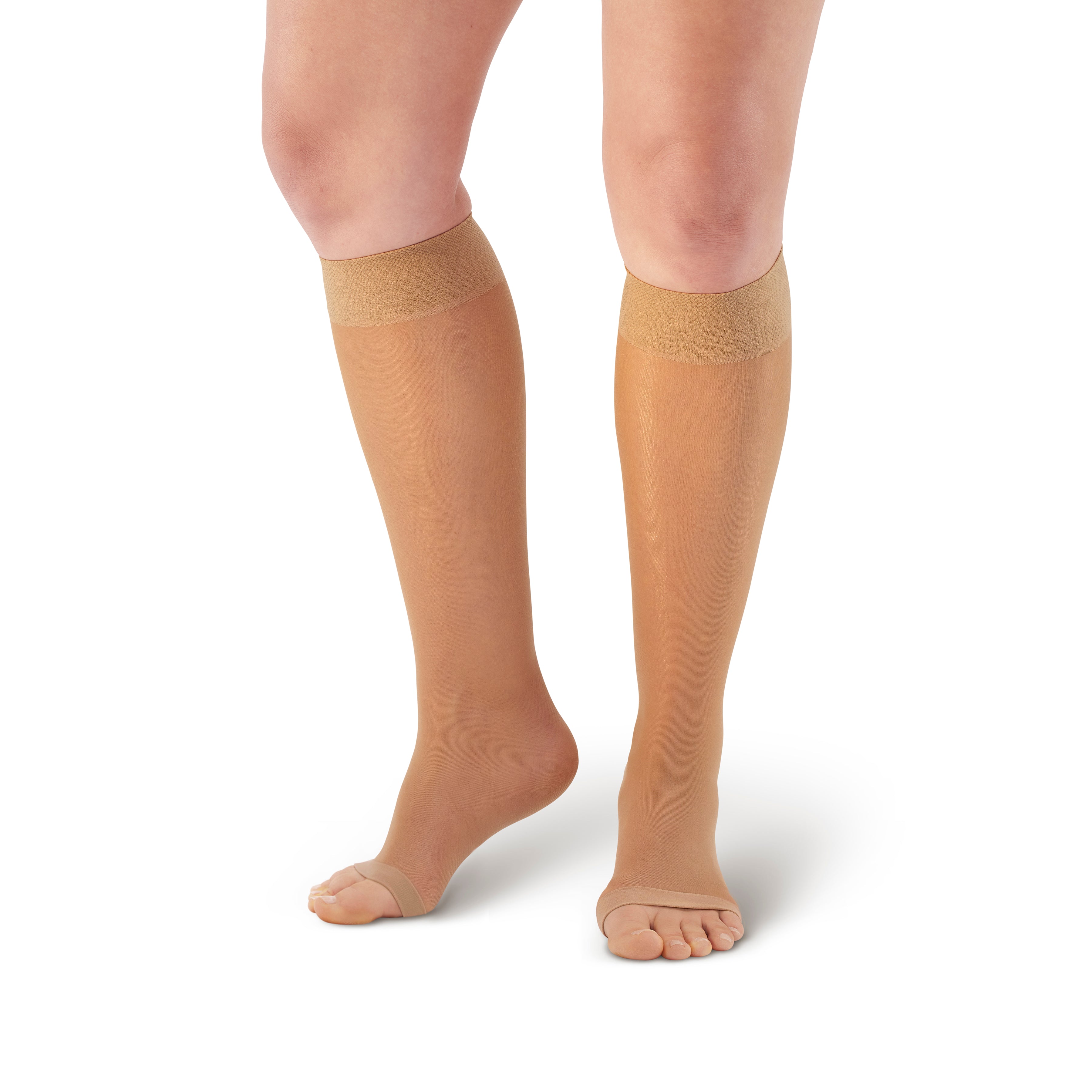 Ames Walker Soft Sheer Open Toe Knee Highs 8-15mmHg | Ames Walker